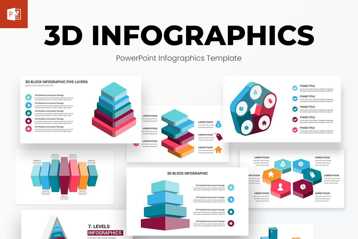 3D Infographics PowerPoint Template Diagrams | Nulivo Market